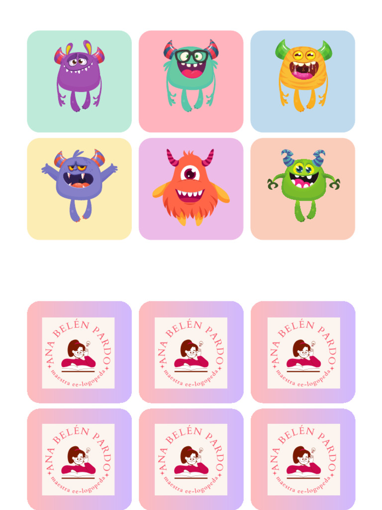 Colorful Monsters Memory Card | PDF