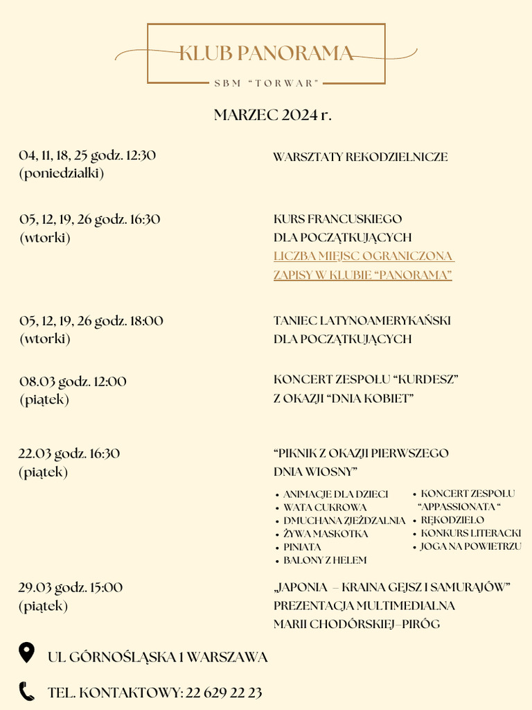 Kluby Program Marzec | PDF