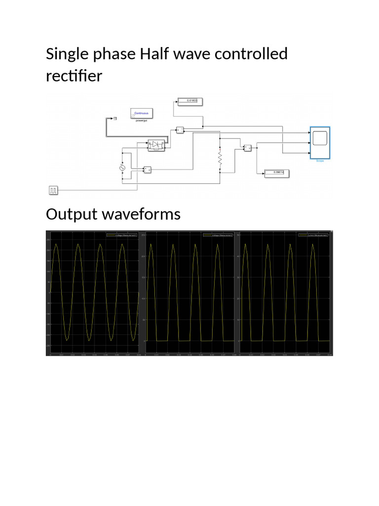Single Phase Half Wave Controlled Rectifier R Load | PDF