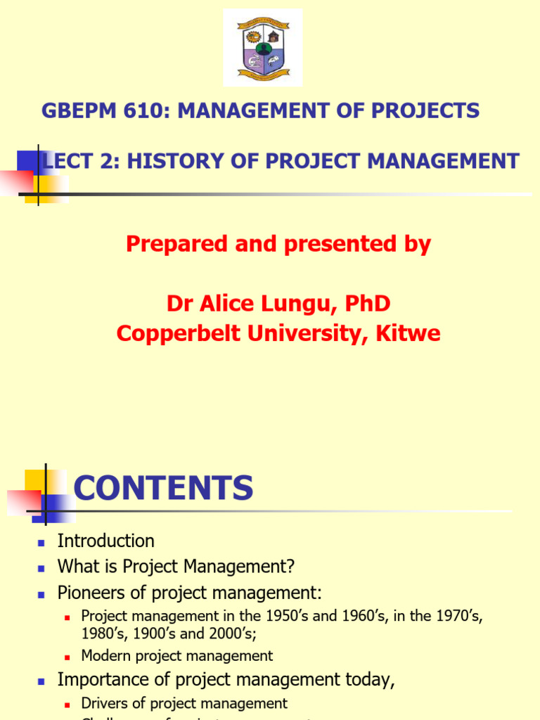 History of Project Management Overview | PDF | Business