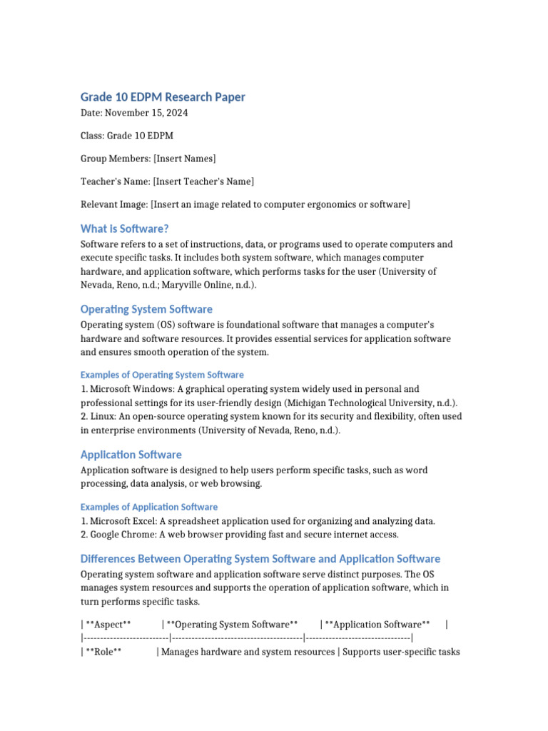 Grade 10 EDPM Research Paper | PDF | Operating System | Application ...