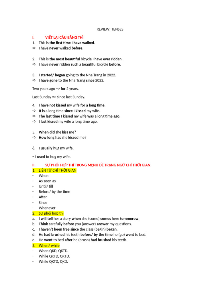 Review - Tense | PDF