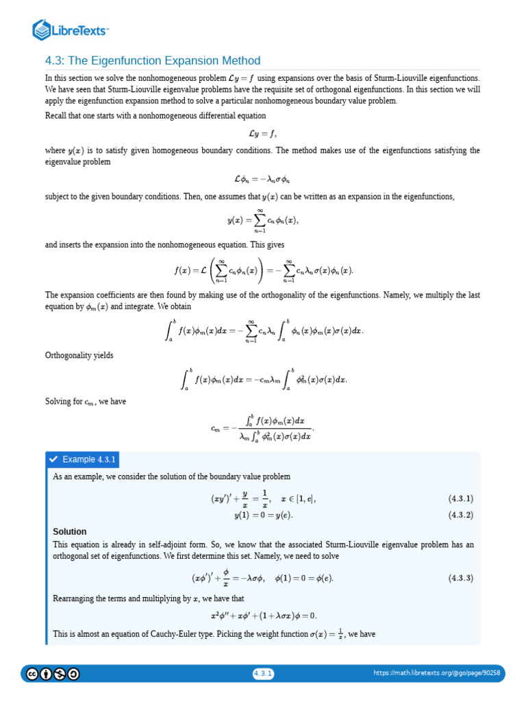 4.03 The Eigenfunction Expansion Method | PDF | Differential Equations | Mathematical Physics