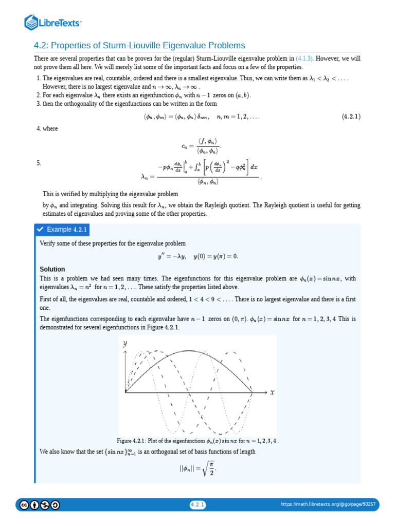 4.02 Properties of Sturm-Liouville Eigenvalue Problems | PDF | Eigenvalues And Eigenvectors ...