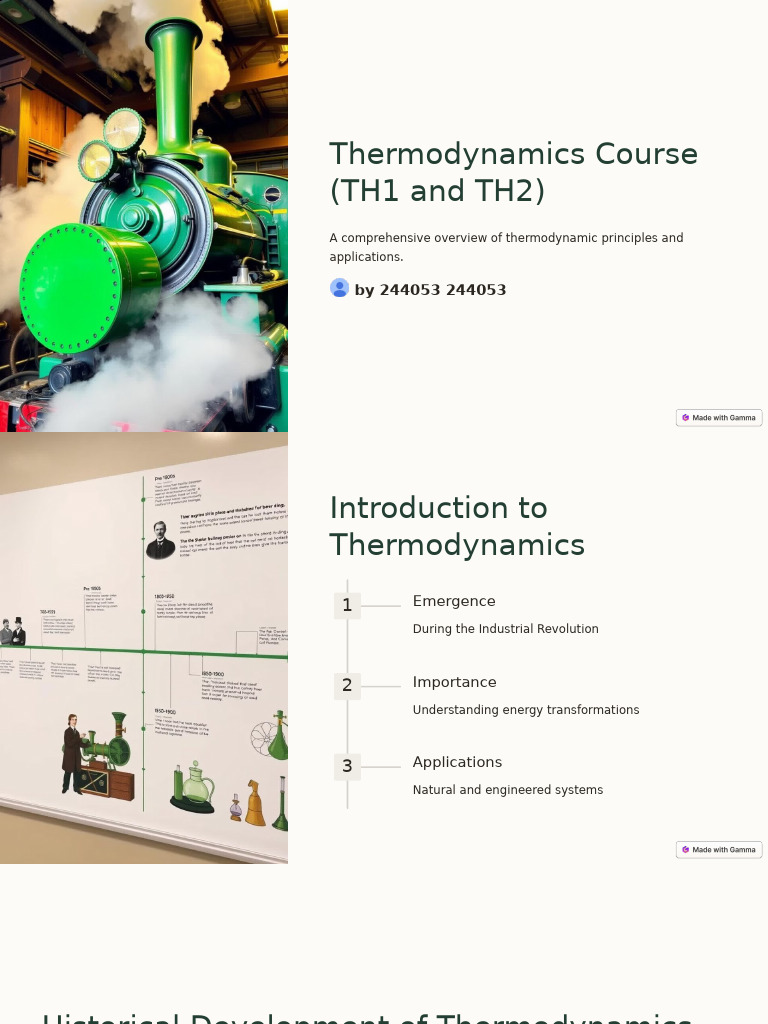 Thermodynamics Course TH1 and TH2 | PDF