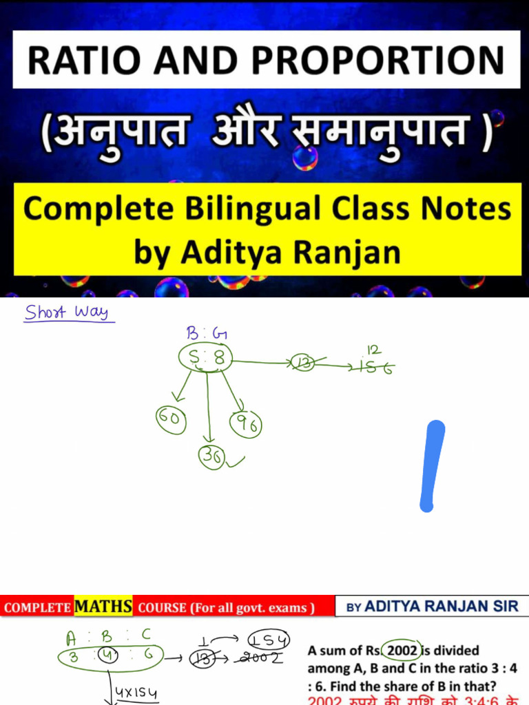 134 Ratio & Proportion Mathematics Ratio Class Notes Na | PDF