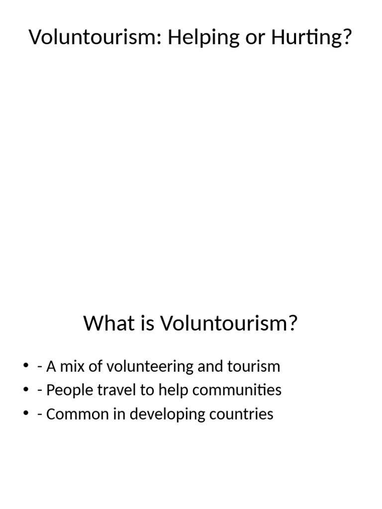 Voluntourism: Impact on Communities | PDF