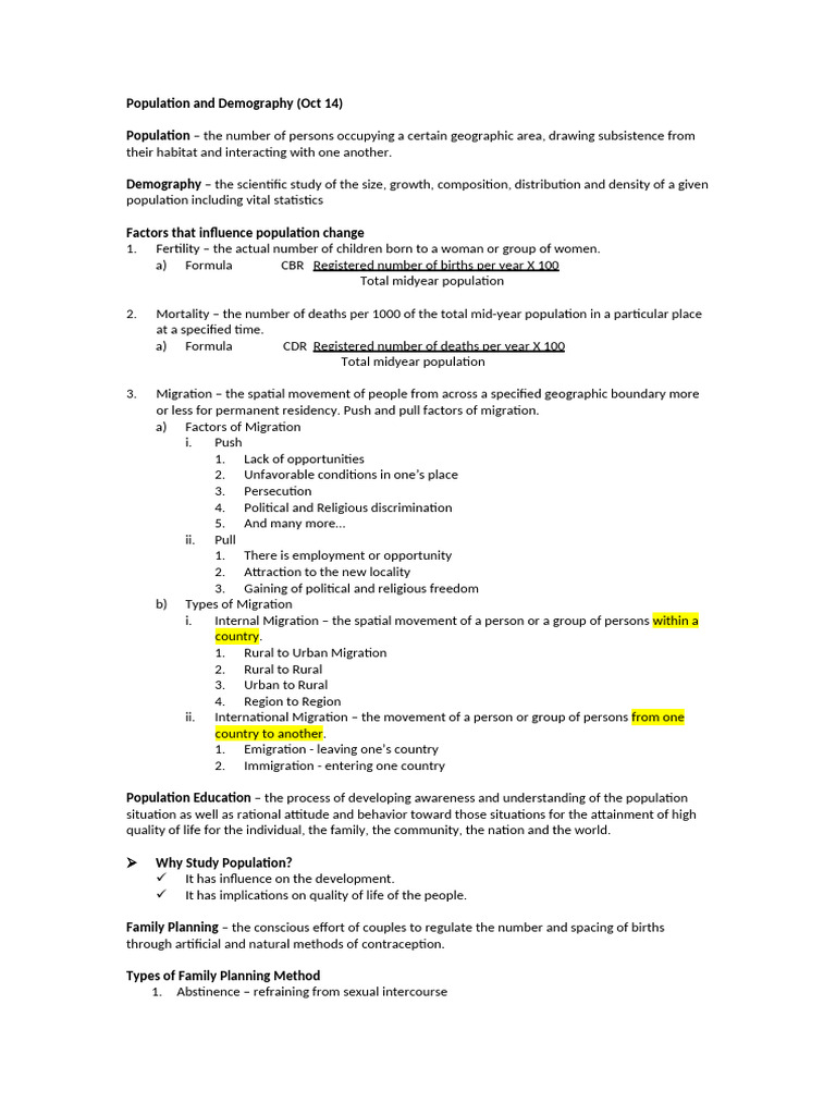 Understanding Population Dynamics and Family Planning | PDF | Birth ...