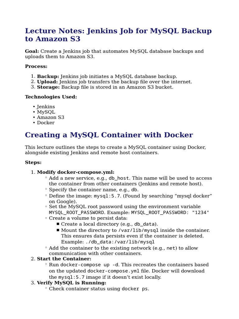 Section5_ Jenkins-AWS | PDF | My Sql | Command Line Interface