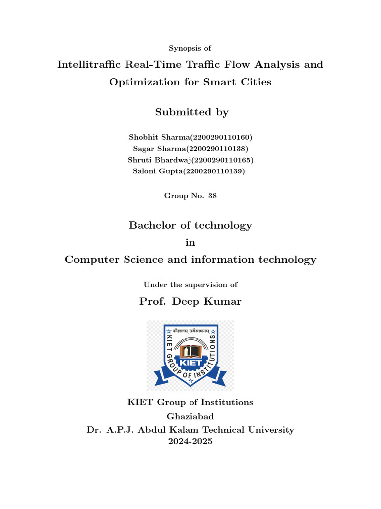 Synopsis__Template_University_of_Hyderabad (2) | PDF | Traffic ...
