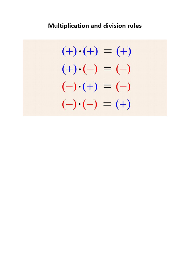 Multiplication and Division Rules(1) | PDF