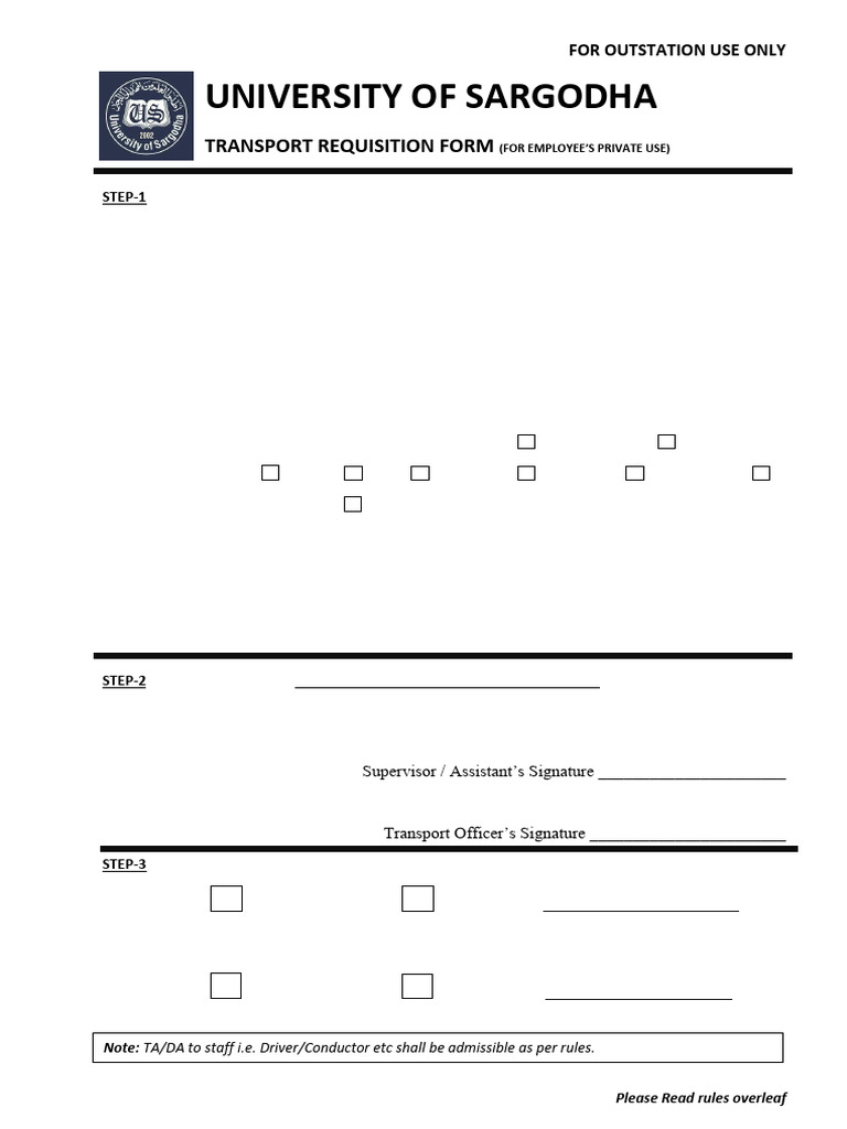 Transport Requisition Form (OUTSTATION)_1684907361 | PDF | Ambulance | Bus