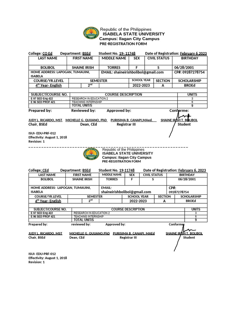 Bolibol Pre Registration | PDF