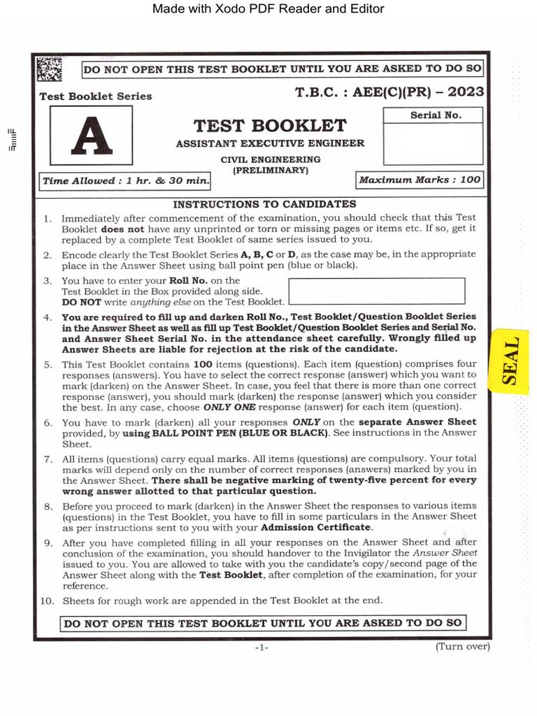 OPSC AEE 8dec2024 With Key @TeamMCQ | PDF