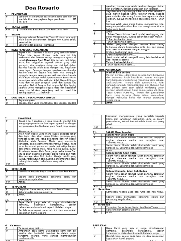 DOA ROSARIO PERISTIWA GEMBIRA TAHUN 2024 | PDF