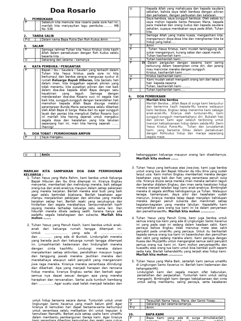 Doa Rosario Peristiwa Gembira Tahun 2024 (Okt) | PDF