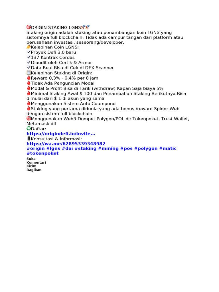 Origin Staking LGNS | PDF