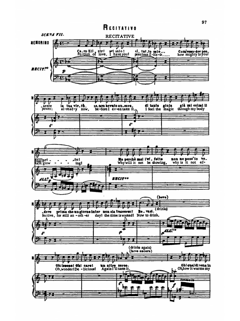 Donizetti Elskovsdrikken Duet Caro Elisir +lallaralla | PDF