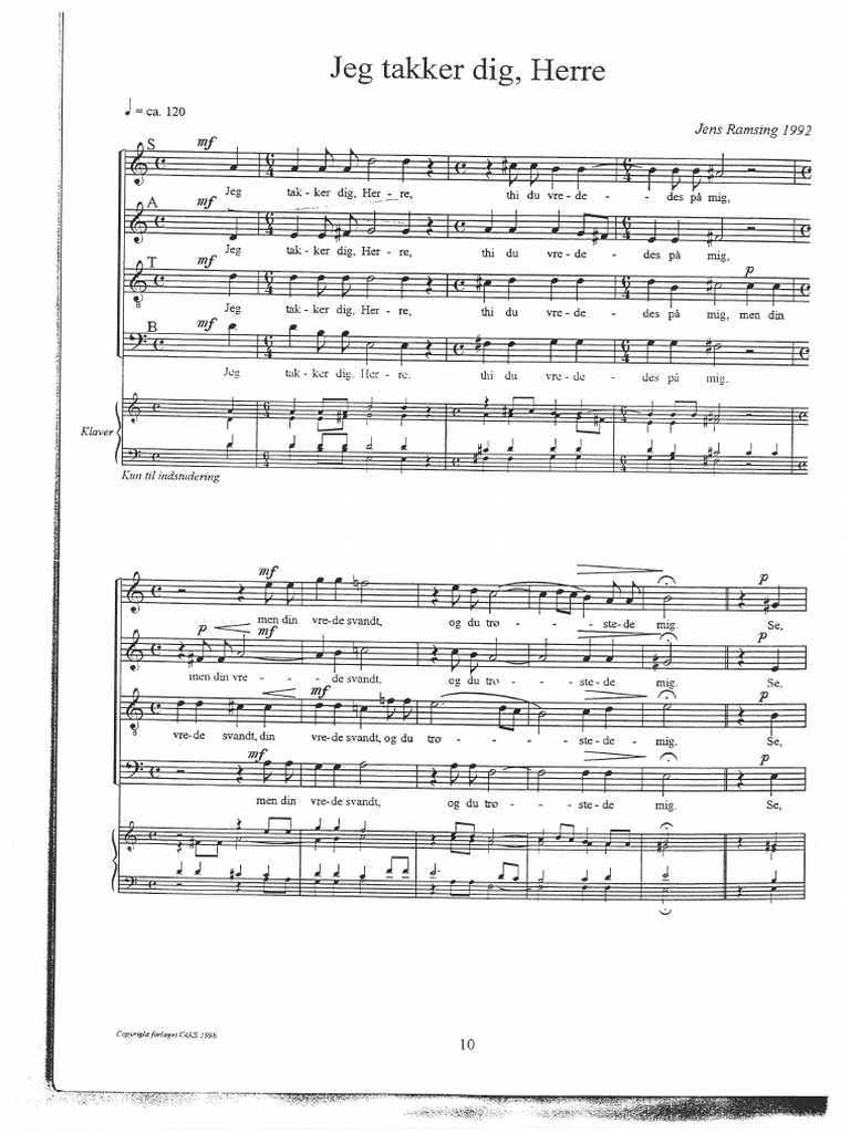 RAMSING Jeg Takker Dig, Herre | PDF