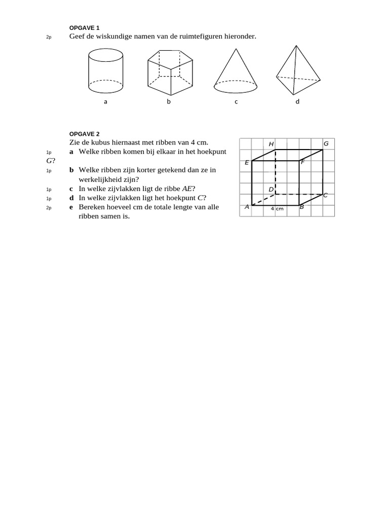 1 Figuren Toetsen - Oefentoets H1 | PDF