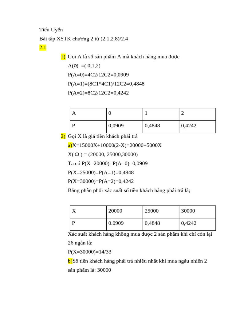 BTXSTK Chương 2 | PDF