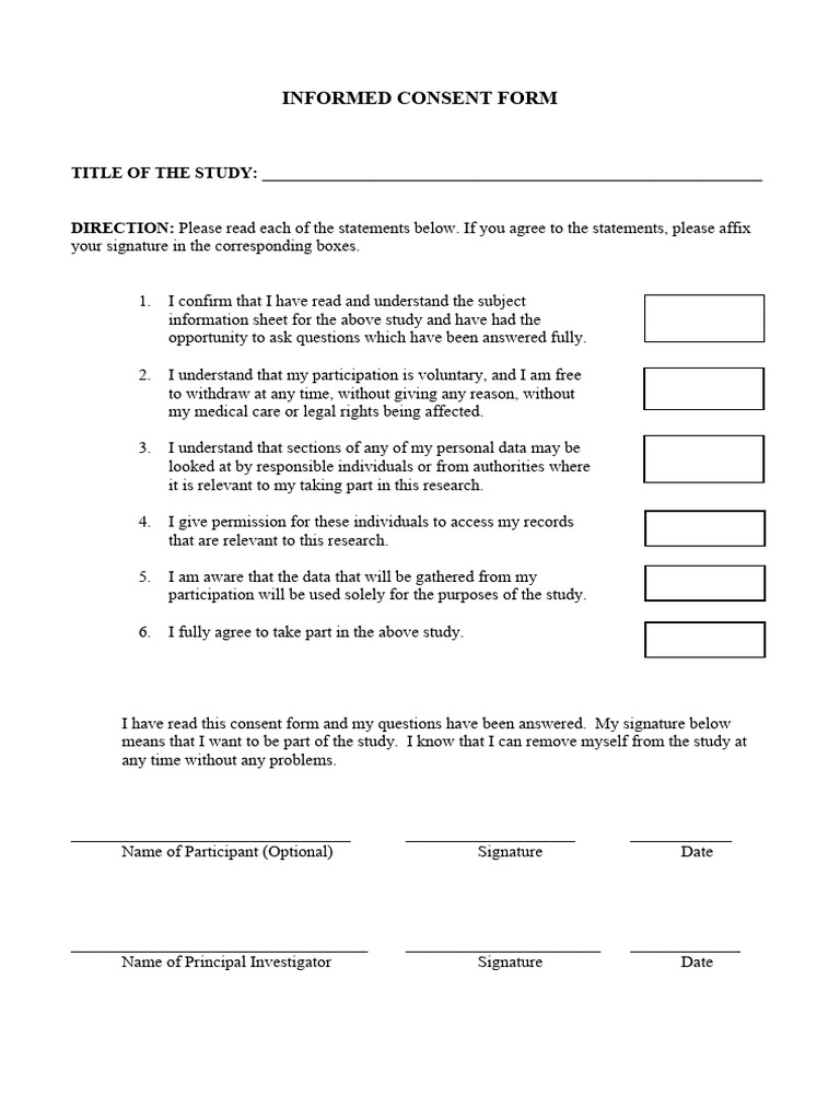 Informed Consent Form | PDF