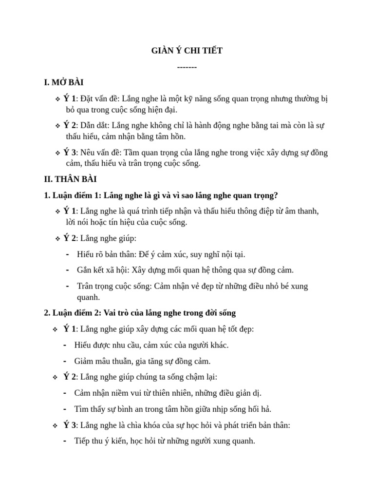 GIÀN Ý CHI TIẾT | PDF