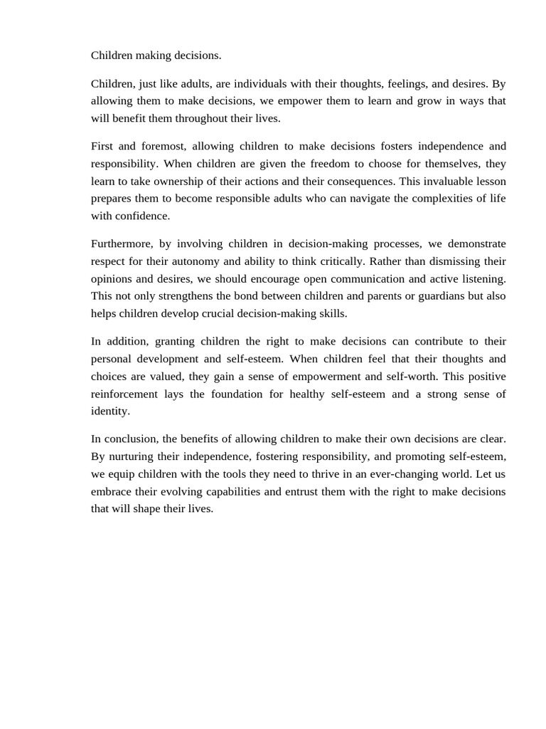 Children Making Decisions | PDF