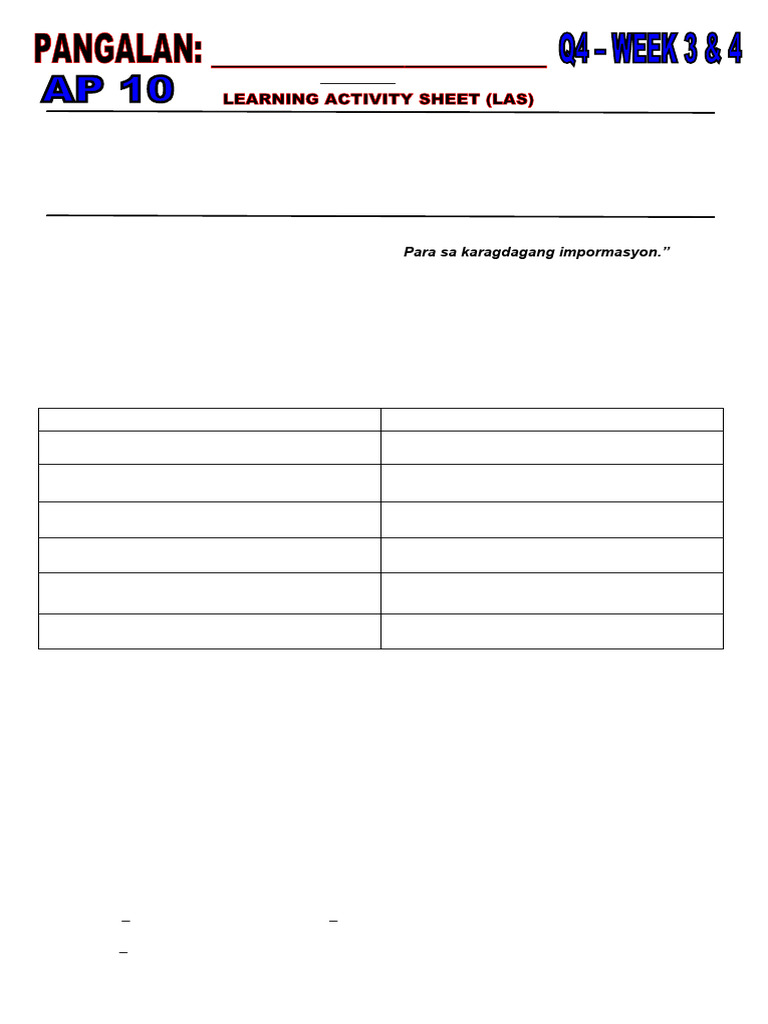 Ap10 Q4 W3 Las1 | PDF