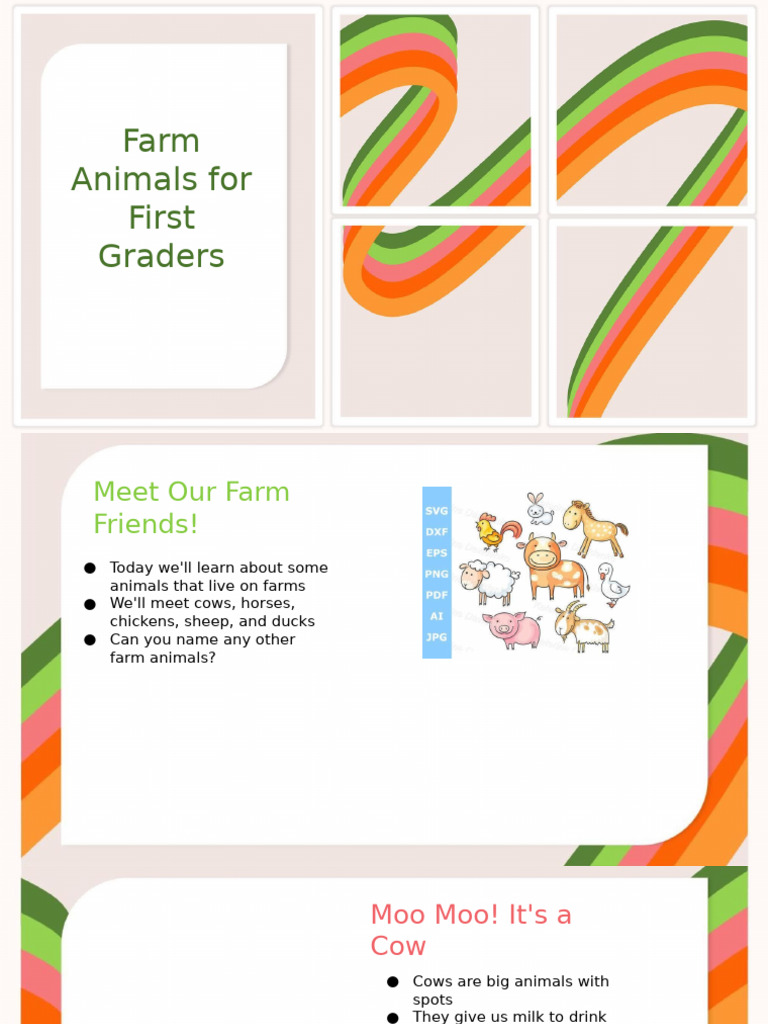 Farm Animals for First Graders | PDF