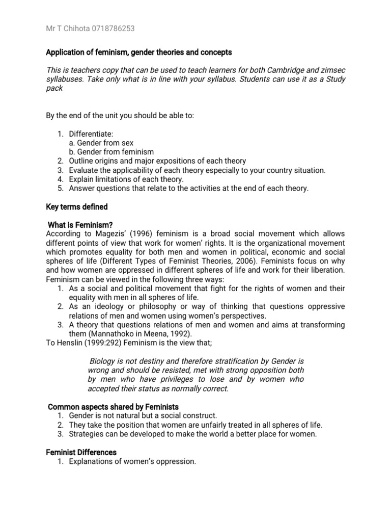 Chihota Gender Application | PDF