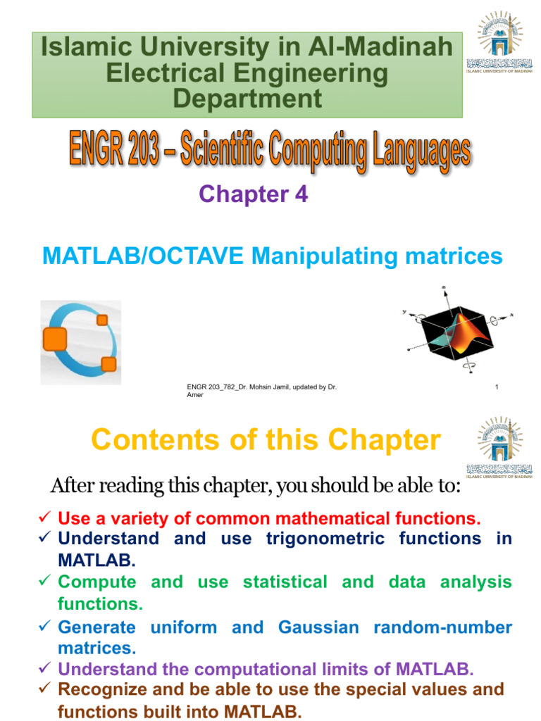 lec4 | PDF | Matrix (Mathematics) | Matlab