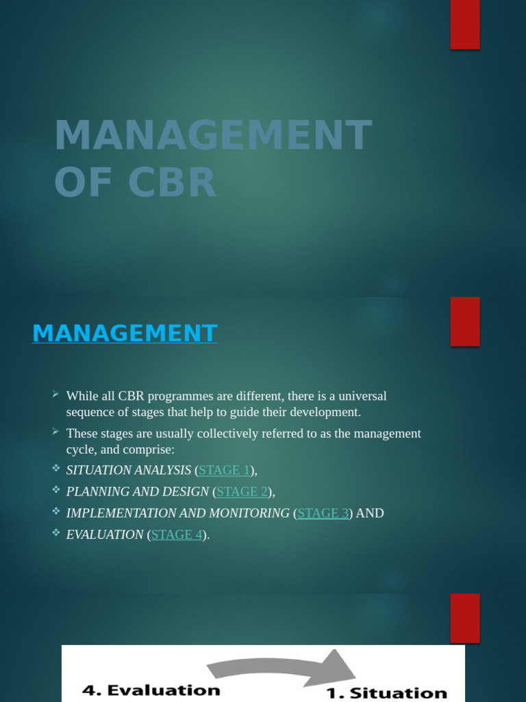 Management of CBR | PDF | Evaluation | Monitoring And Evaluation