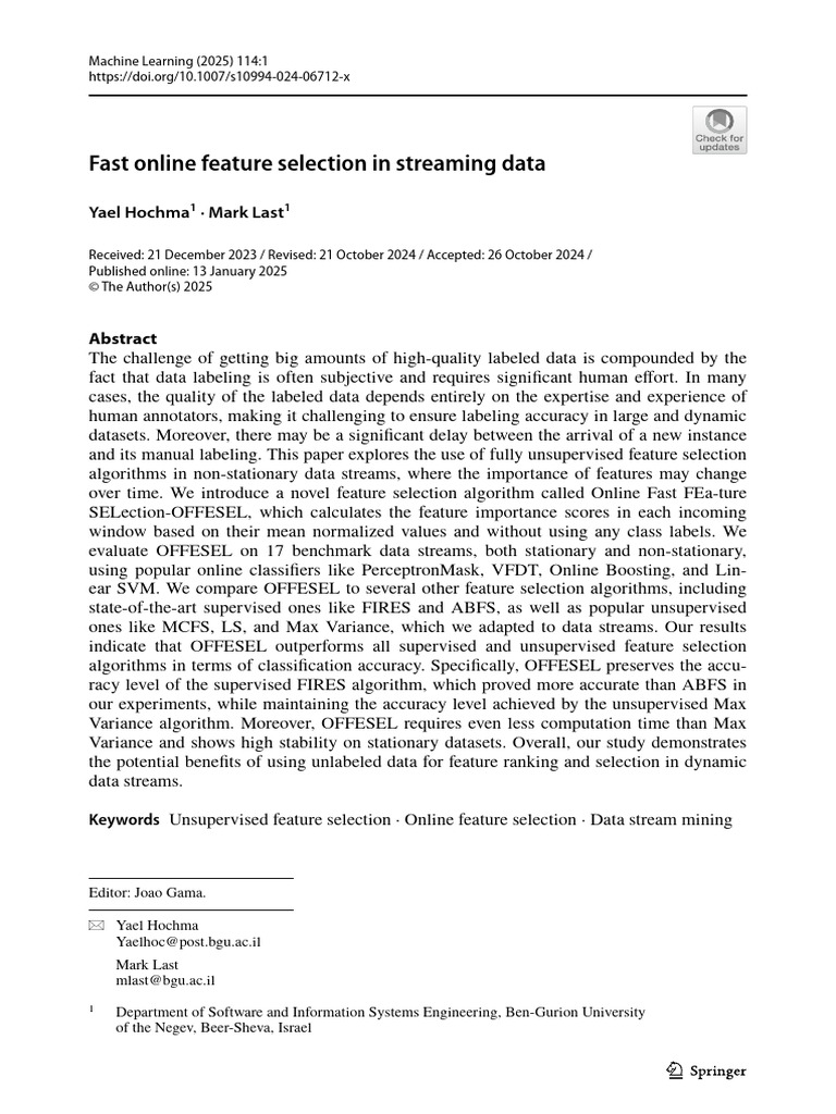 s10994-024-06712-x | PDF | Machine Learning | Statistical Classification