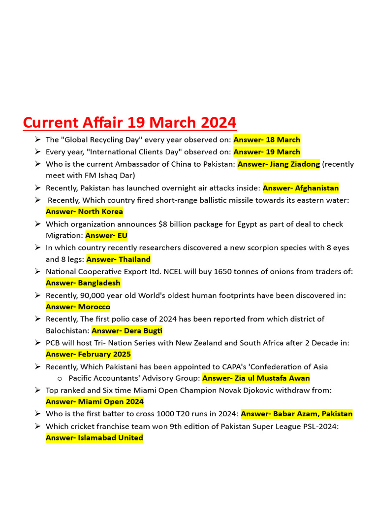 19 Current Affair n-1 | PDF