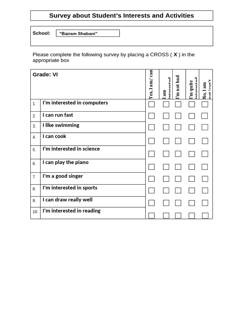 Questionnaire Template 02 | PDF