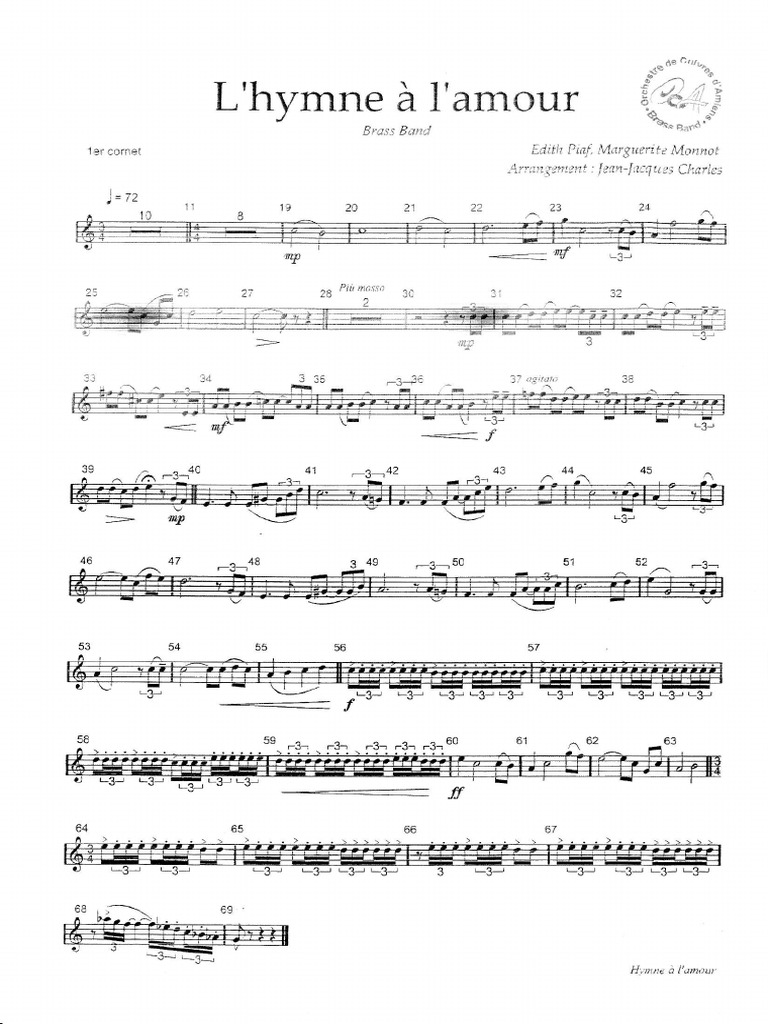 l'hymne à l'amour cornet solo | PDF