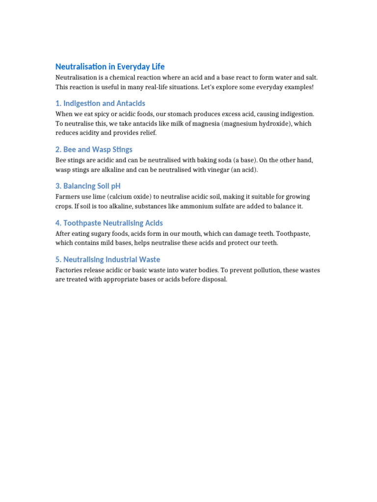 Everyday Neutralization Examples | PDF