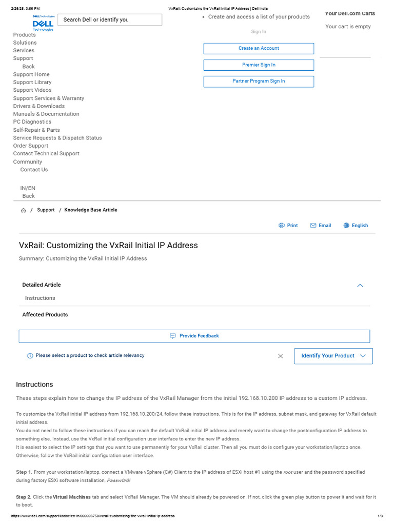 VxRail_ Customizing the VxRail Initial IP Address _ Dell India | PDF | Ip Address | Computing