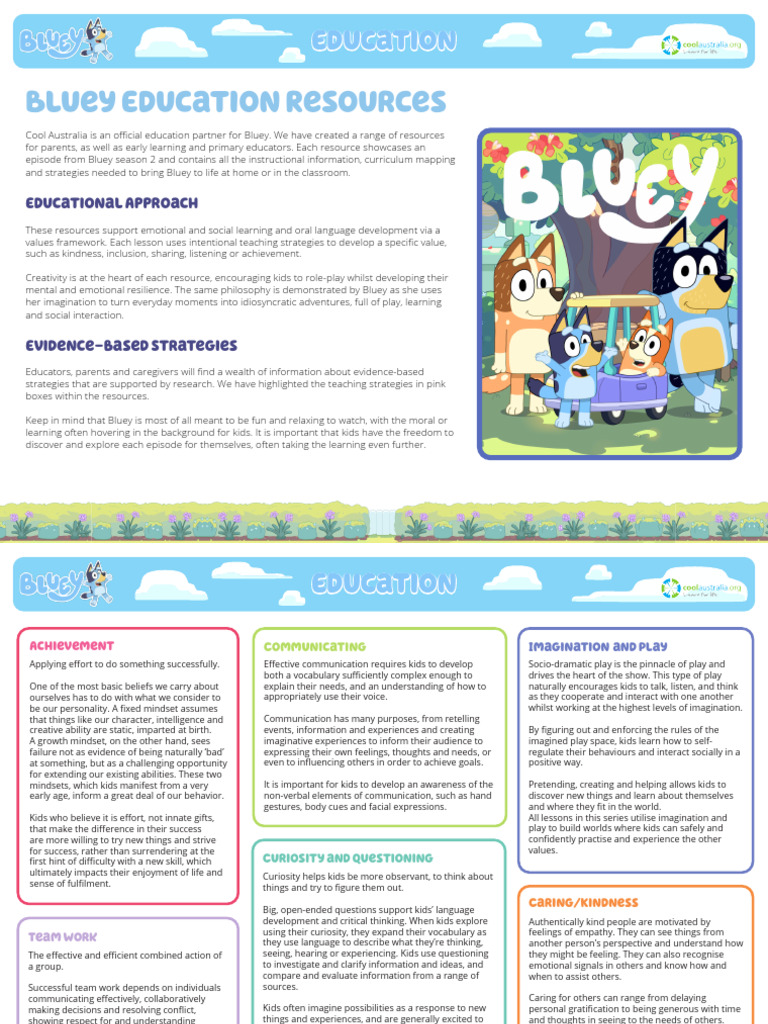 Bluey The Values Framework | PDF | Feeling | Mindset