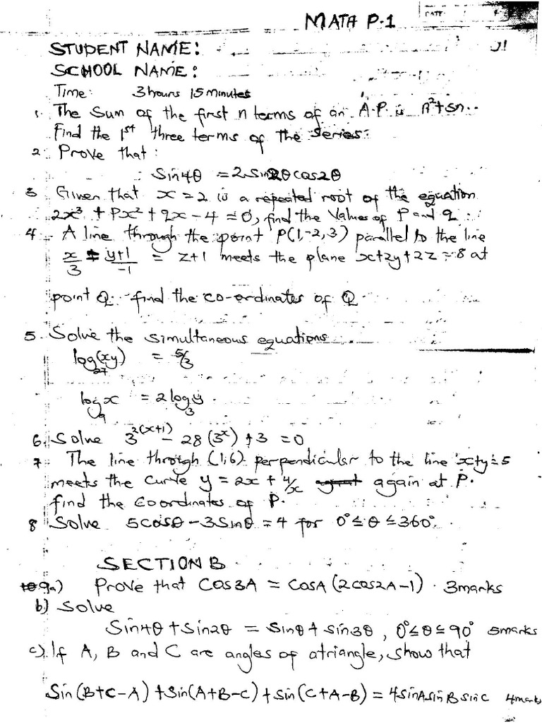Math Paper 1 | PDF