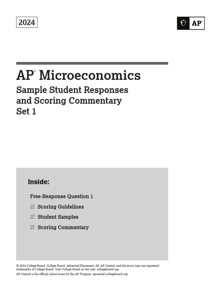 Ap24 Apc Microeconomics q1 Set 1 | PDF | Demand | Economic Equilibrium
