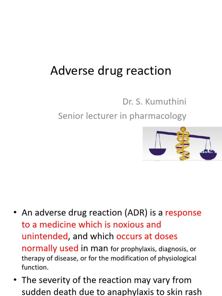 Understanding Adverse Drug Reactions | PDF | Adverse Effect | Pharmacology