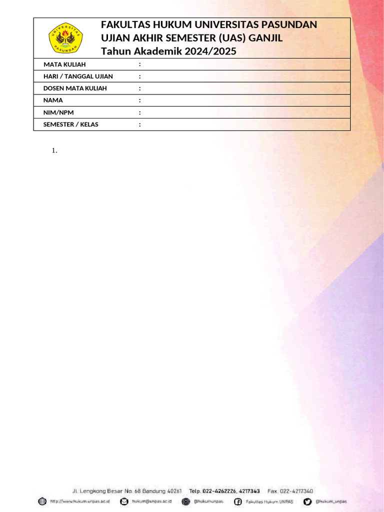 Lembar Jawaban UAS | PDF