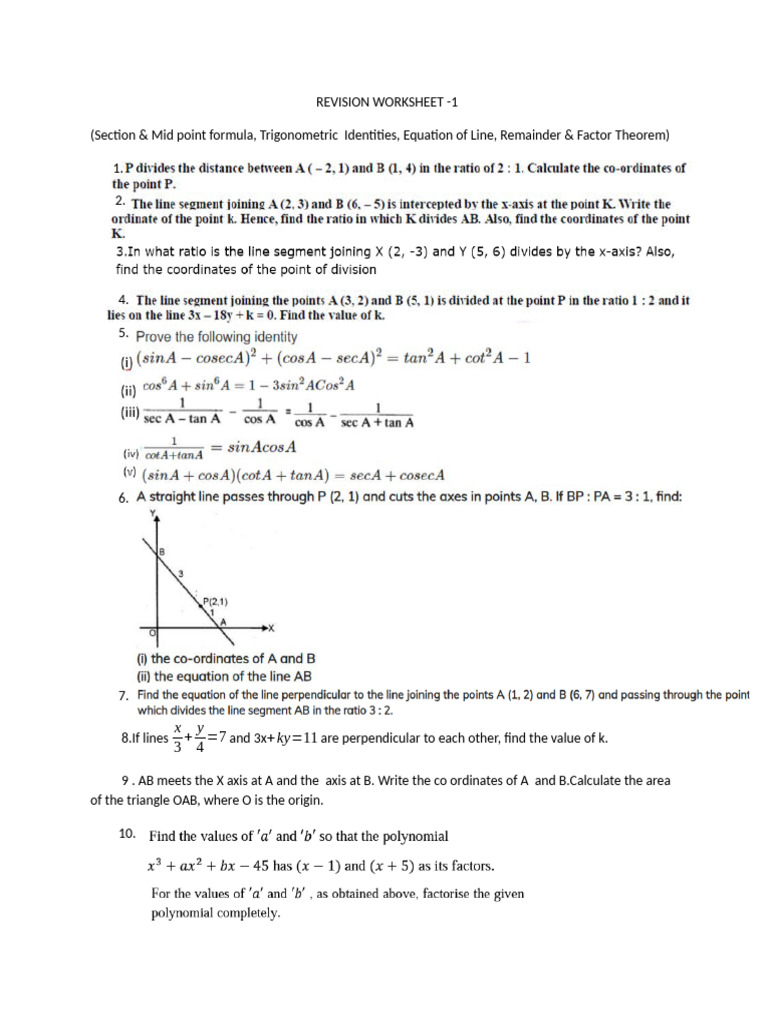 Mid-term-REVISION WORKSHEET 1 | PDF