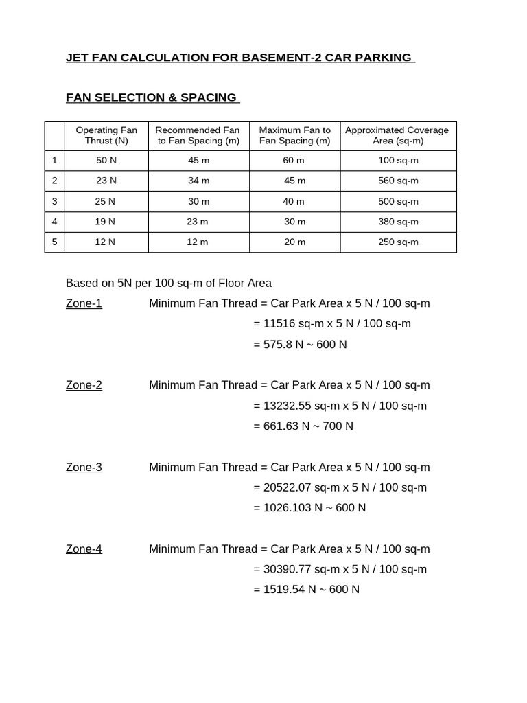 Jet Fan Calculation - 83628d56 d11d 4201 A206 48cabda7d8bc | PDF | Ventilation (Architecture ...
