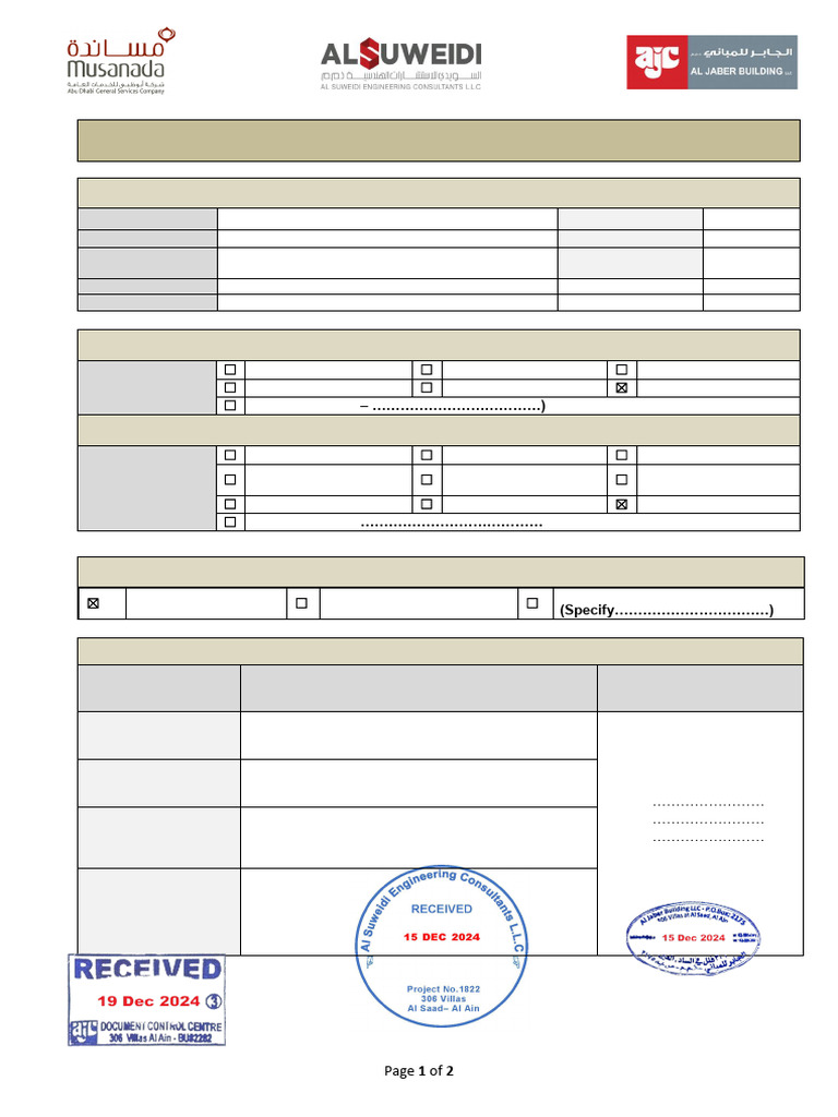 DSF-2078 Rev 00 - Action Plan of (HSE) Contractor Work Improvement Notice | PDF