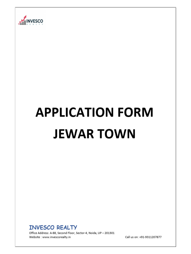 Jewar Town - Application Form | PDF | Payments | Cheque