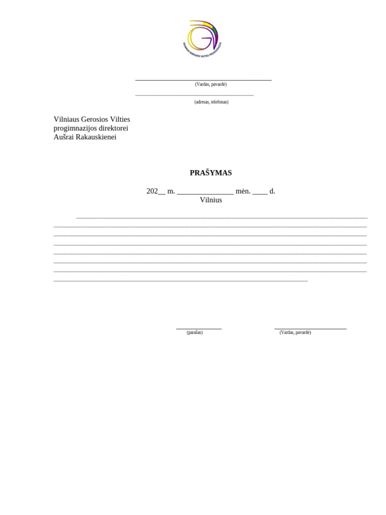 Prašymo forma | PDF