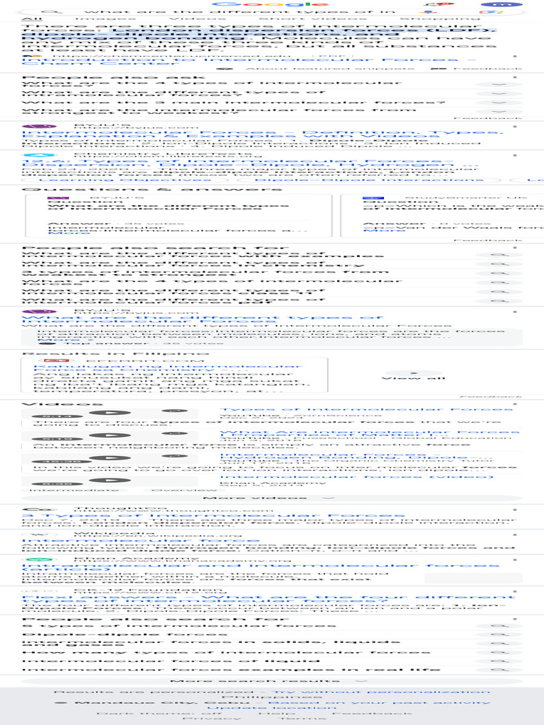What Are The Different Types of Intermolecular Forces - Google Search ...